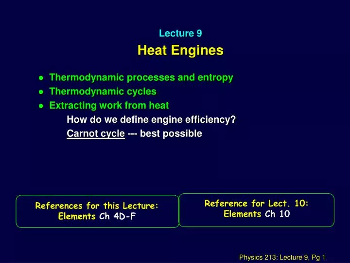 PPT - Lecture 9 Heat Engines PowerPoint Presentation, free download ...