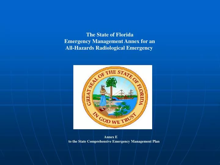 PPT - The State of Florida Emergency Management Annex for an PowerPoint ...