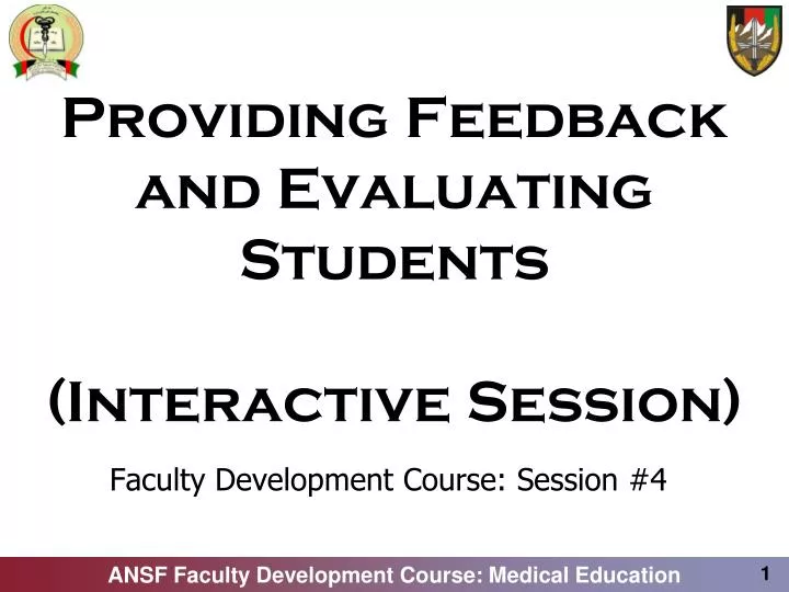 PPT - Providing Feedback and Evaluating Students (Interactive Session ...