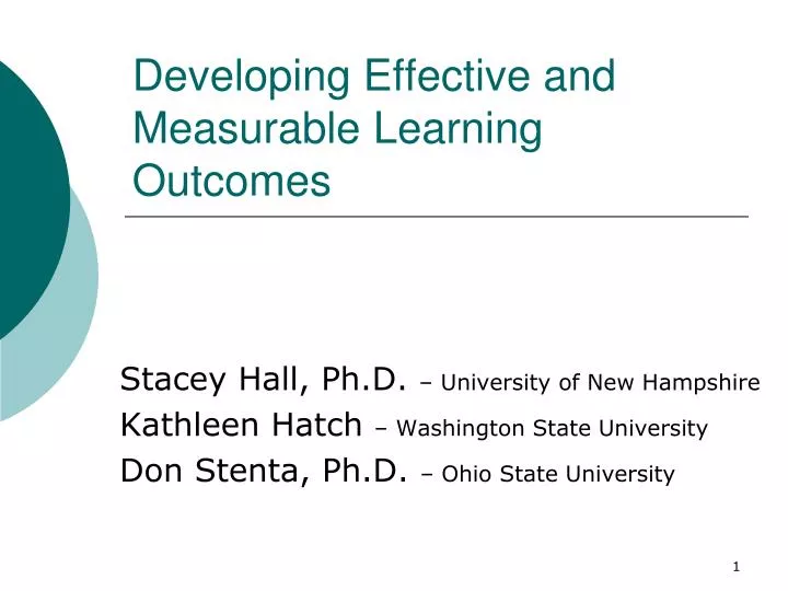 PPT - Developing Effective and Measurable Learning Outcomes PowerPoint ...