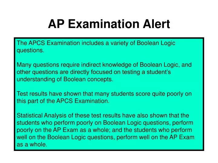 PPT - AP Examination Alert PowerPoint Presentation, free download - ID ...