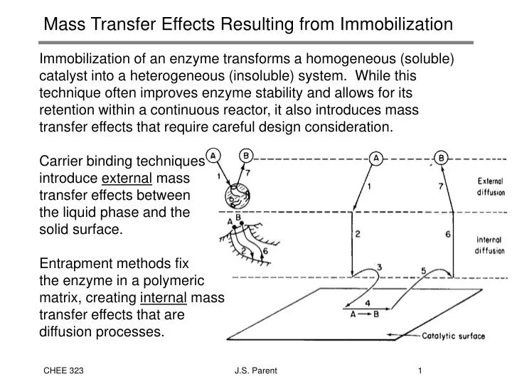 PPT - Mass Transfer Effects Resulting from Immobilization PowerPoint ...