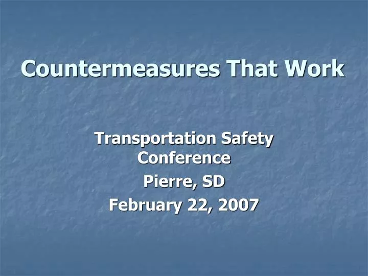 PPT - Countermeasures That Work PowerPoint Presentation, free download ...