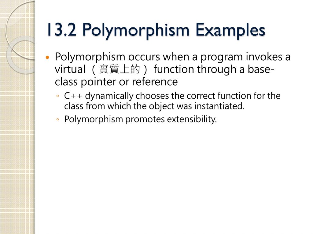Ppt Chapter 13 Object Oriented Programming Polymorphism Powerpoint Presentation Id3949190