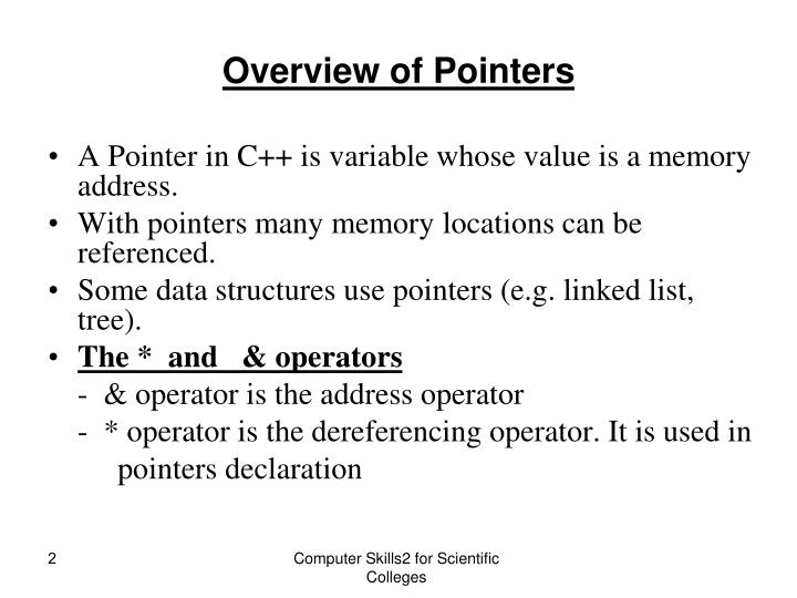 PPT - Pointers in C++ PowerPoint Presentation - ID:3949357