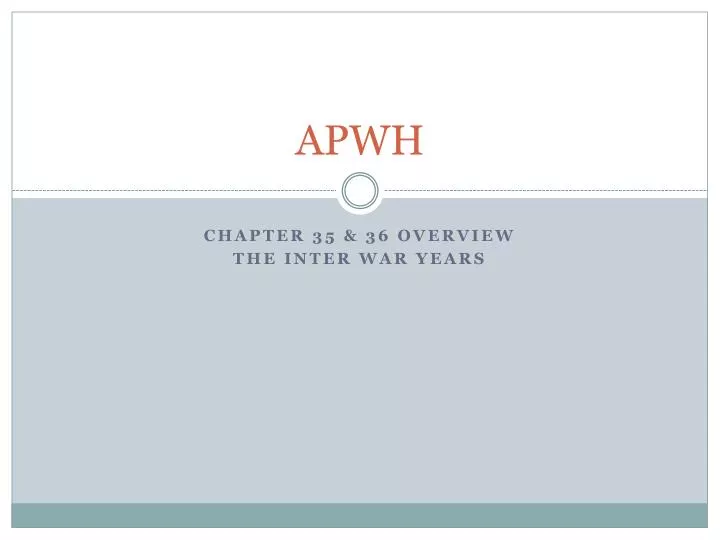 PPT - APWH PowerPoint Presentation, free download - ID:3949810