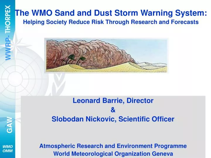 PPT - The WMO Sand and Dust Storm Warning System: PowerPoint ...