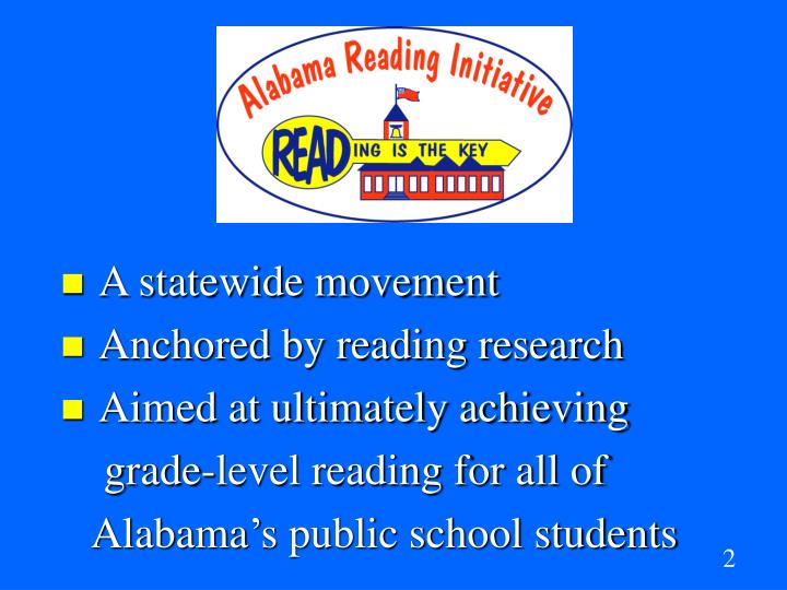 PPT - WHAT IS THE ALABAMA READING INITIATIVE? PowerPoint Presentation ...
