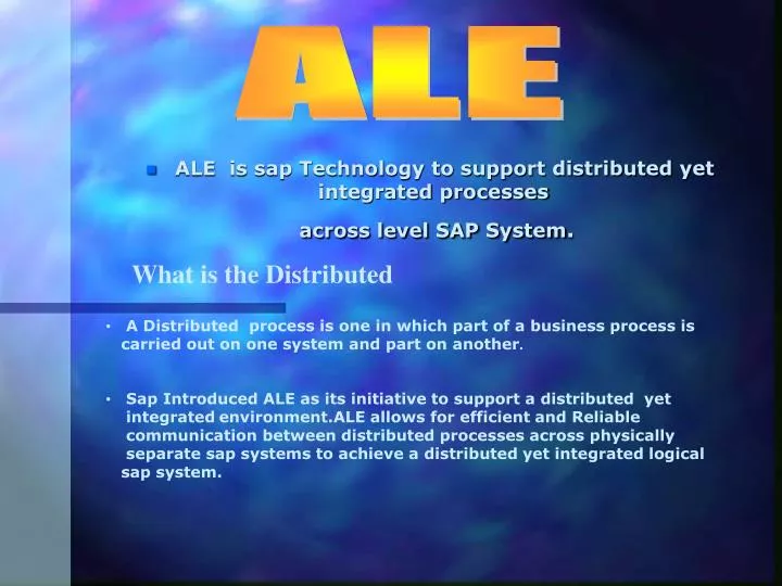 PPT - ALE PowerPoint Presentation, free download - ID:3950589
