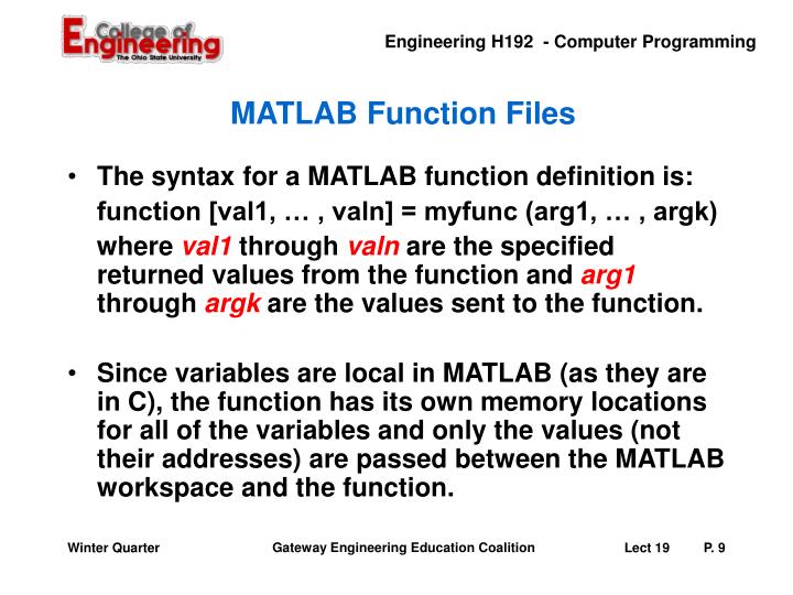 Ppt Matlab Script And Function Files Powerpoint Presentation Id3951058