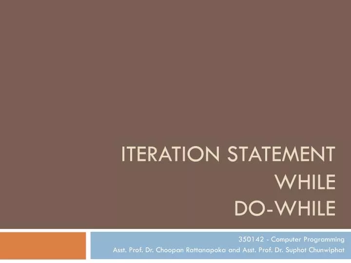 PPT - Iteration statement while do-while PowerPoint Presentation, free ...