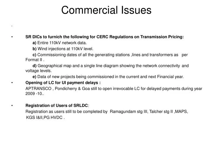 PPT - Commercial Issues PowerPoint Presentation, free download - ID:3951920