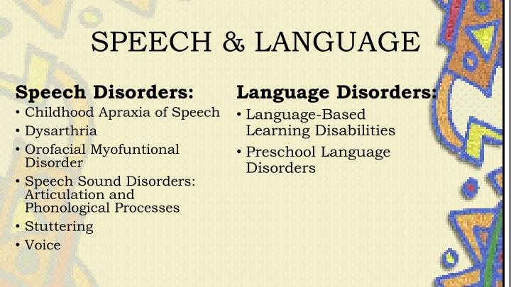 PPT - Speech and Language Disorders PowerPoint Presentation - ID:3952185