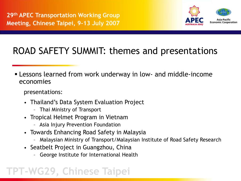 PPT - Outcomes from Automotive Dialogue Road Safety Summit and 5 th ...
