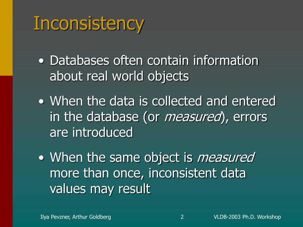 Ppt Extending Relational Database Functionality With Data Inconsistency Resolution Support 0914