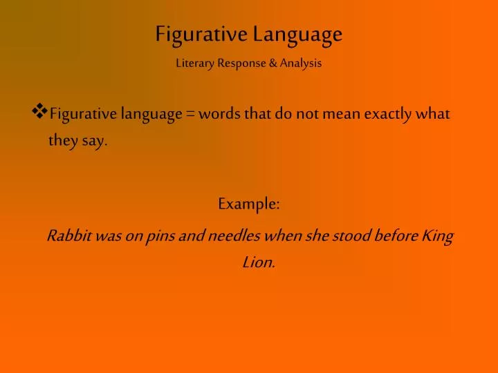 PPT - Figurative Language Literary Response & Analysis PowerPoint ...