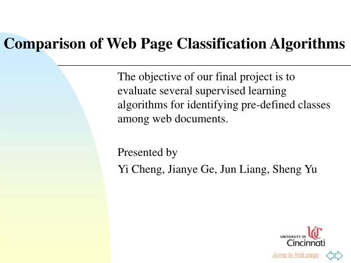 Ppt Comparison Of Web Page Classification Algorithms Powerpoint Presentation Id 3953180