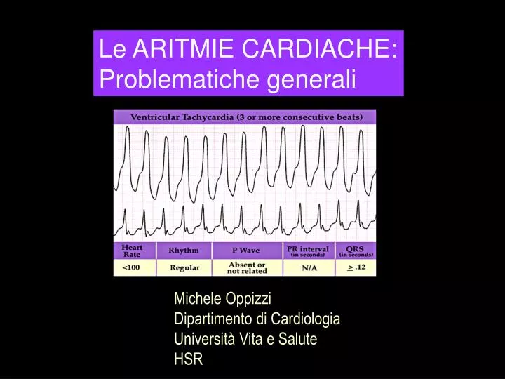 PPT - Le ARITMIE CARDIACHE: Problematiche generali PowerPoint ...
