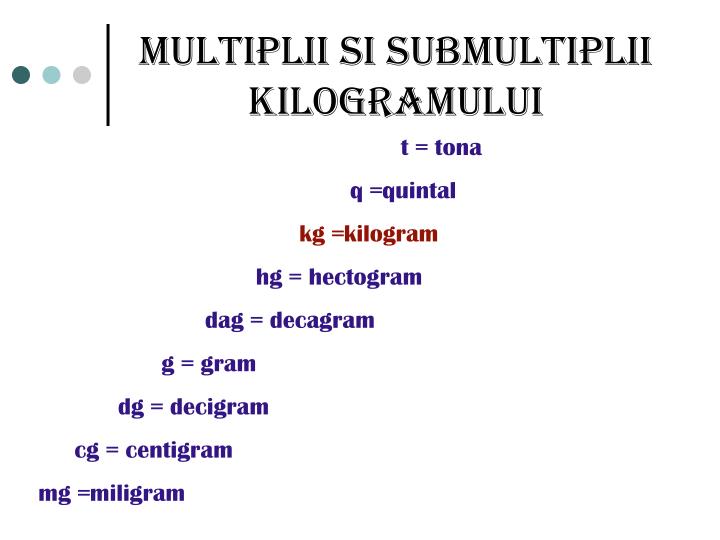 PPT - UNITATI DE MASURA PENTRU MASA PowerPoint Presentation - ID:3954974