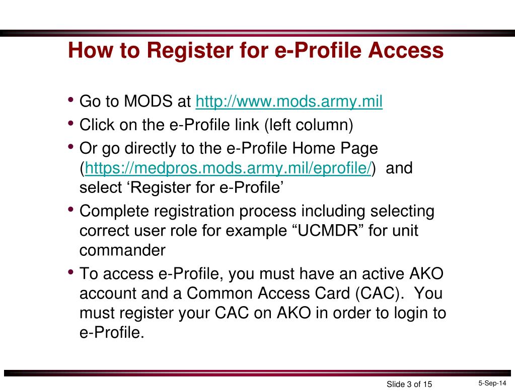 PPT - Electronic Profile (e-Profile) Overview For Commanders January 15 ...