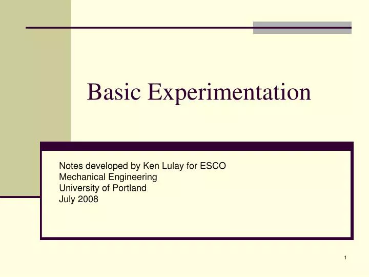 PPT - Basic Experimentation PowerPoint Presentation, free download - ID ...