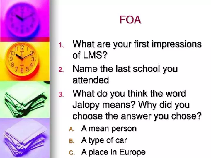 PPT - FOA PowerPoint Presentation, free download - ID:3956080