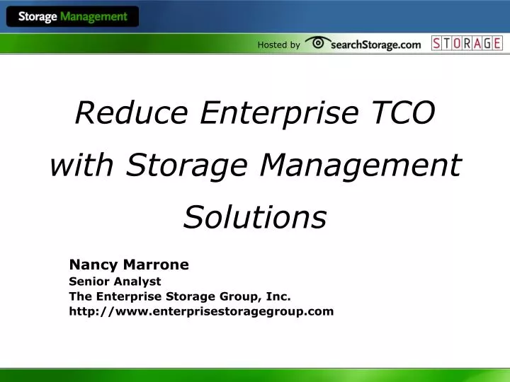 PPT - Reduce Enterprise TCO with Storage Management Solutions ...