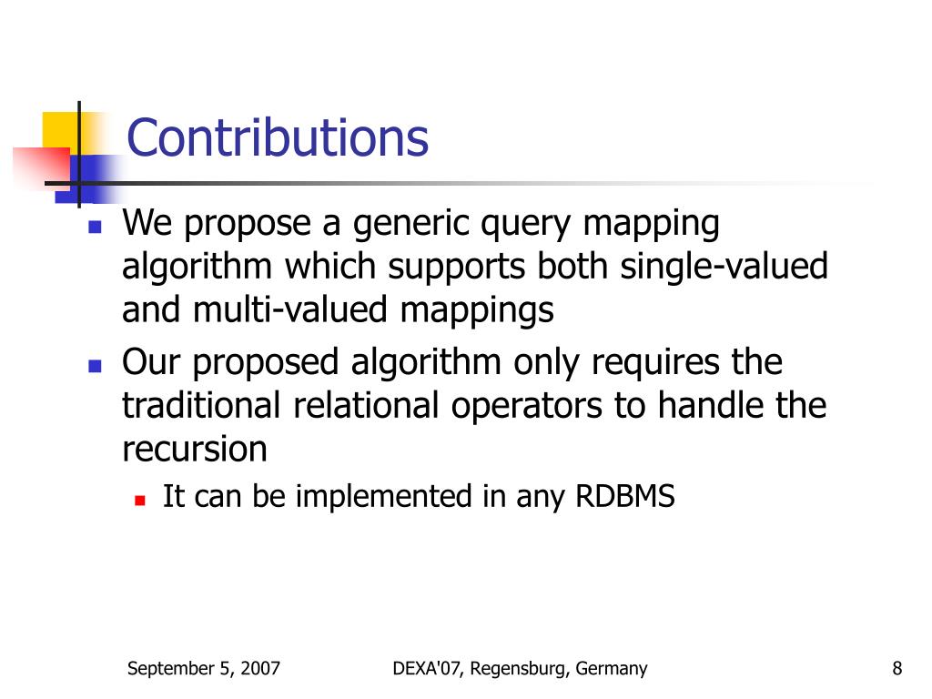 Ppt Xml To Sql Query Mapping In The Presence Of Multi Valued Schema Mappings And Recursive Xml 0229