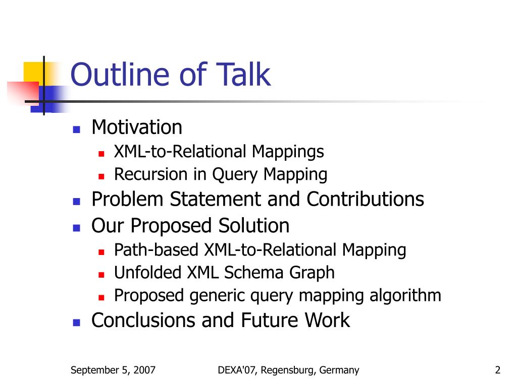 Ppt Xml To Sql Query Mapping In The Presence Of Multi Valued Schema Mappings And Recursive Xml