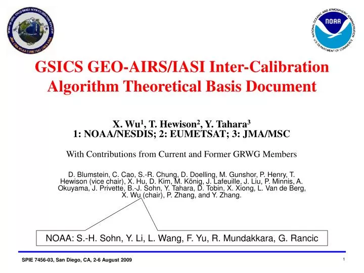 Ppt Gsics Geo Airs Iasi Inter Calibration Algorithm Theoretical Basis Document Powerpoint