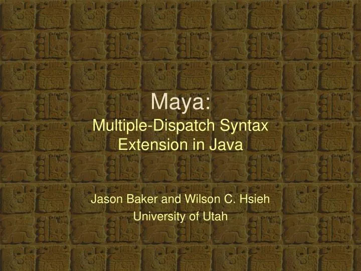 PPT - Maya: PowerPoint Presentation, free download - ID:3957896