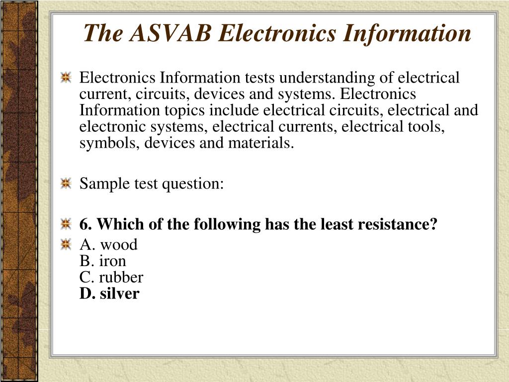 PPT - THE ASVAB Armed Services Vocational Aptitude Battery PowerPoint ...