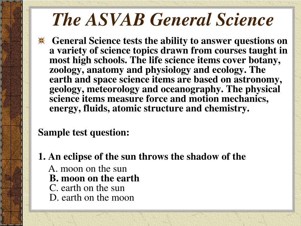 PPT - THE ASVAB Armed Services Vocational Aptitude Battery PowerPoint ...