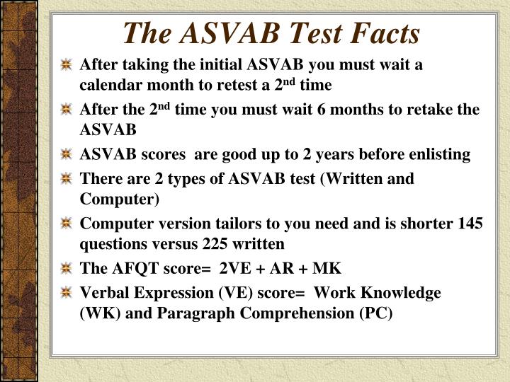 PPT - THE ASVAB Armed Services Vocational Aptitude Battery PowerPoint ...
