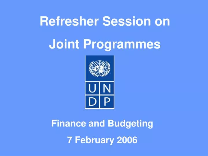 PPT - Refresher Session on Joint Programmes PowerPoint Presentation ...