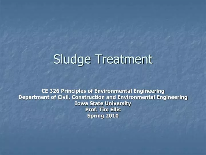 PPT - Sludge Treatment PowerPoint Presentation, free download - ID:3959145