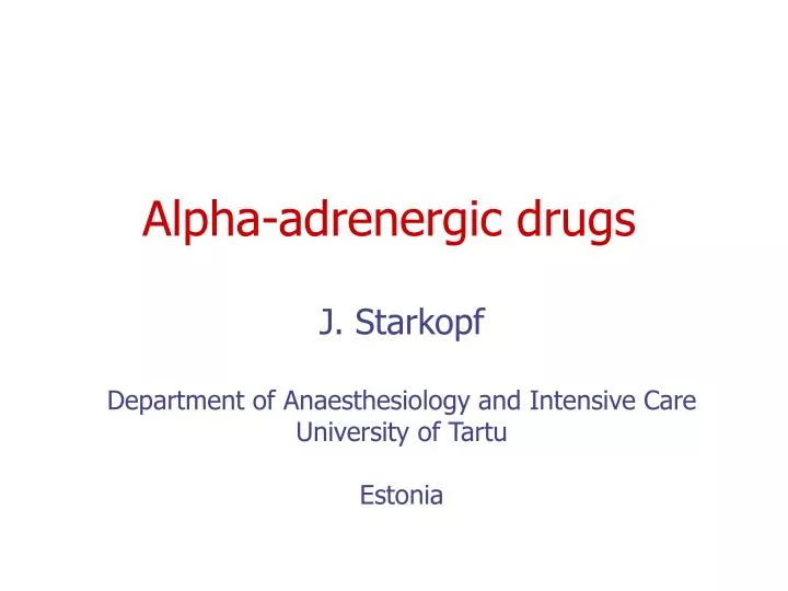 PPT - Alpha-adrenergic drugs PowerPoint Presentation, free download ...