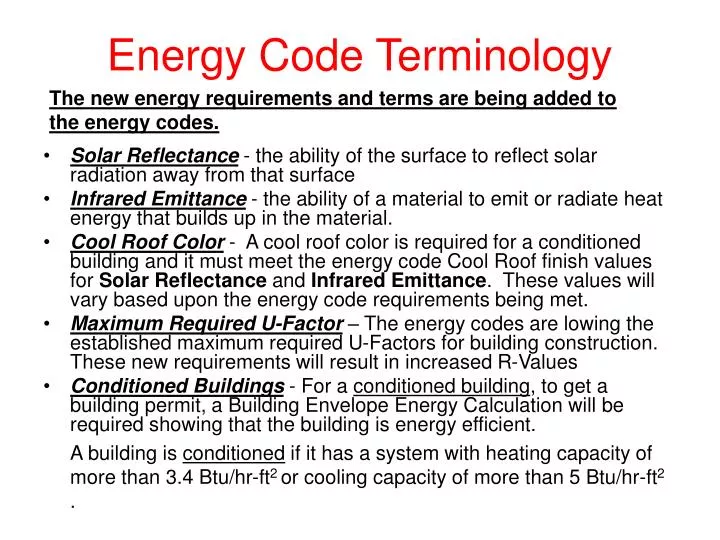 PPT - Energy Code Terminology PowerPoint Presentation, free download ...