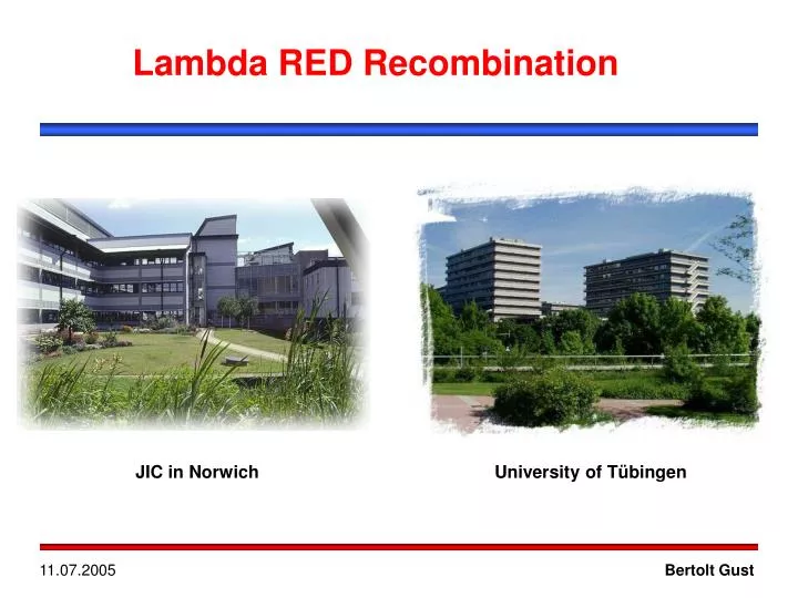 PPT - Lambda RED Recombination PowerPoint Presentation, free download ...