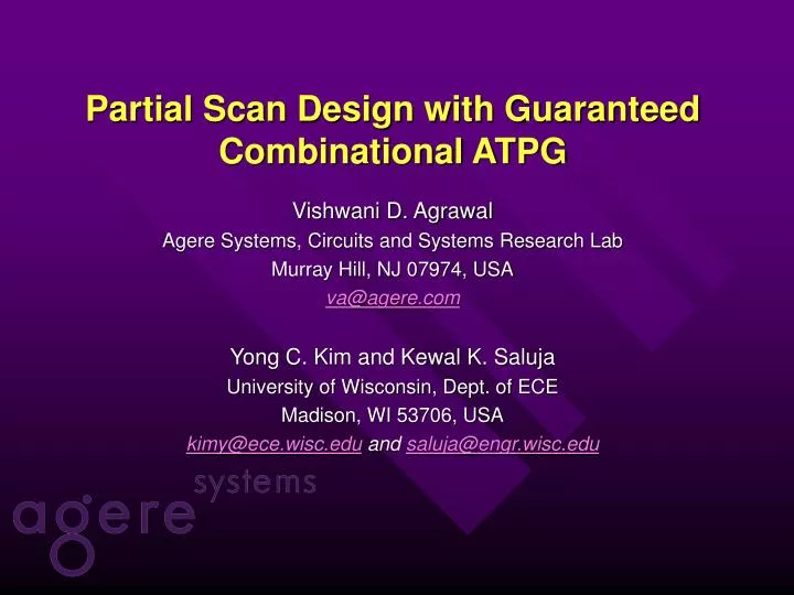 PPT - Partial Scan Design with Guaranteed Combinational ATPG PowerPoint ...