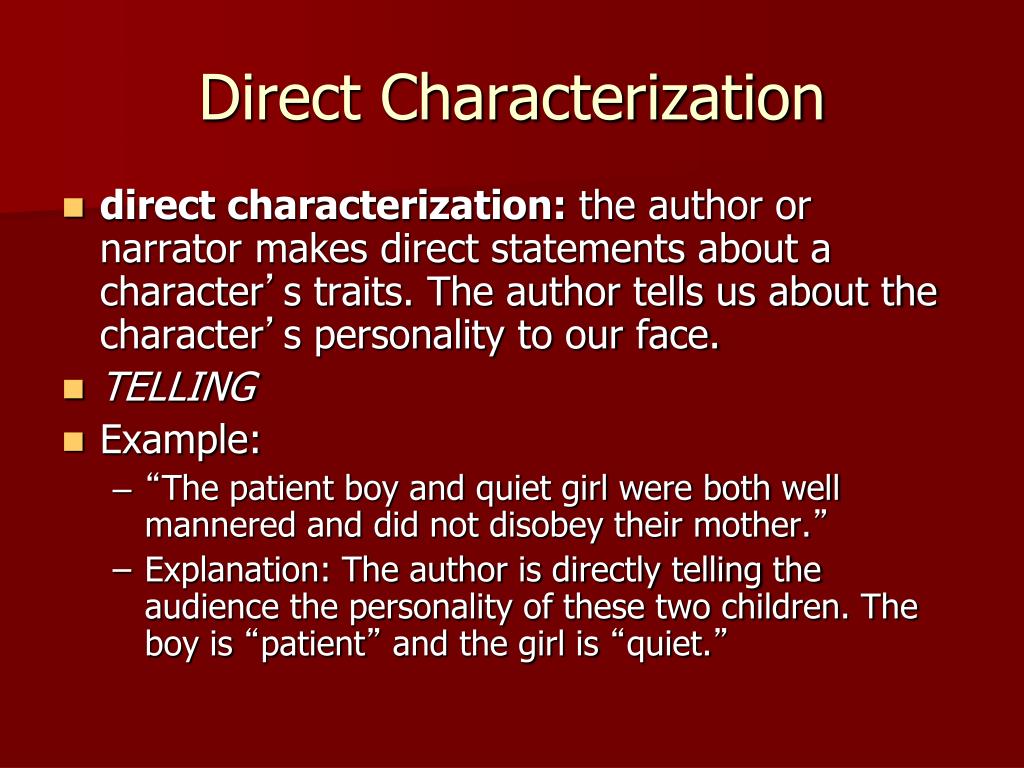 PPT - Direct vs. Indirect Characterization PowerPoint Presentation ... PPT - Direct vs. Indirect Characterization PowerPoint Presentation ...