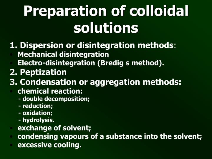 PPT - Disperse systems. Colloidal solutions: the preparation ...