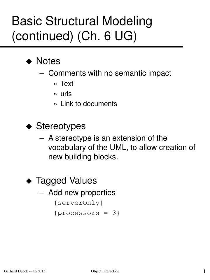 PPT - Basic Structural Modeling (continued) (Ch. 6 UG) PowerPoint ...