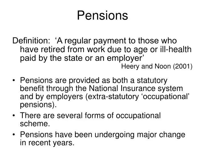 PPT - Pensions PowerPoint Presentation, free download - ID:3963513