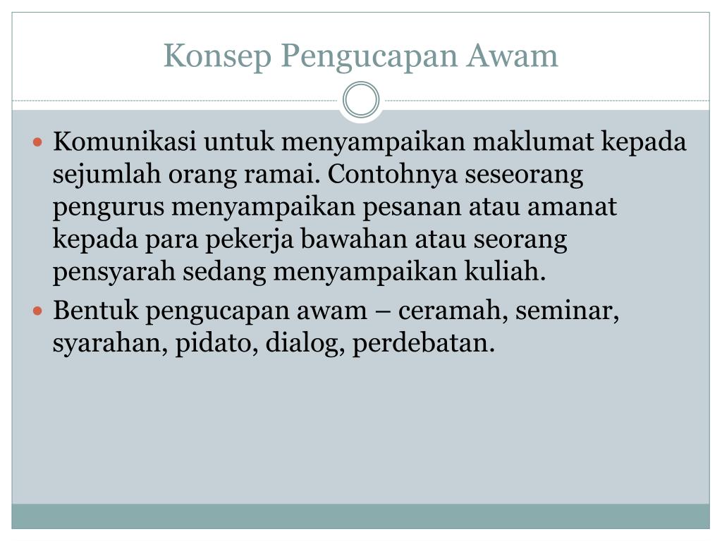 PPT - 1 PENGUCAPAN AWAM Â YANG BERKESAN PowerPoint Presentation, free ...