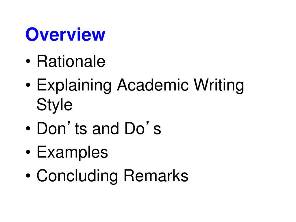 PPT - How to Achieve Academic Writing Style Jim Hu, PhD Thompson Rivers ...