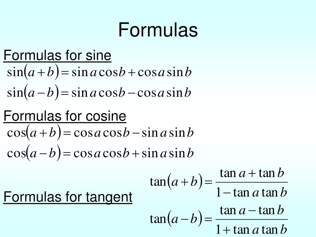 PPT 7 2 Addition And Subtraction Formulas PowerPoint Presentation