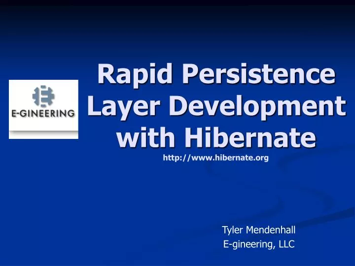 Ppt Rapid Persistence Layer Development With Hibernate Hibernate