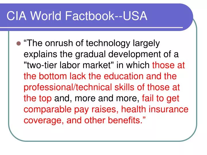 PPT - CIA World Factbook--USA PowerPoint Presentation, free download ...