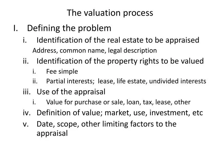 PPT - The valuation process PowerPoint Presentation, free download - ID ...